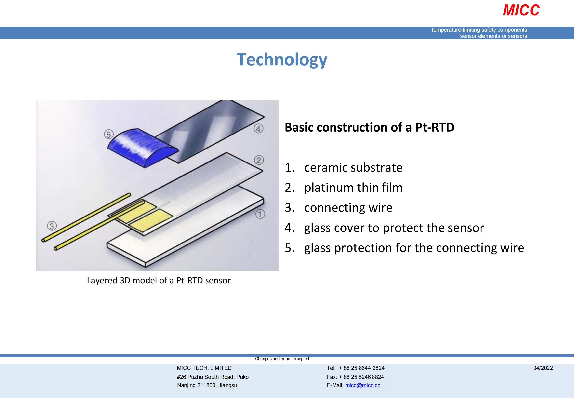 MICC Platinum Thin Film Resistance Temperature Detectors With ...