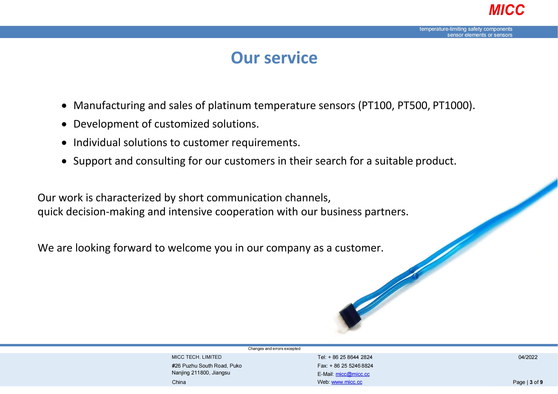 MICC Platinum Thin Film Resistance Temperature Detectors With ...